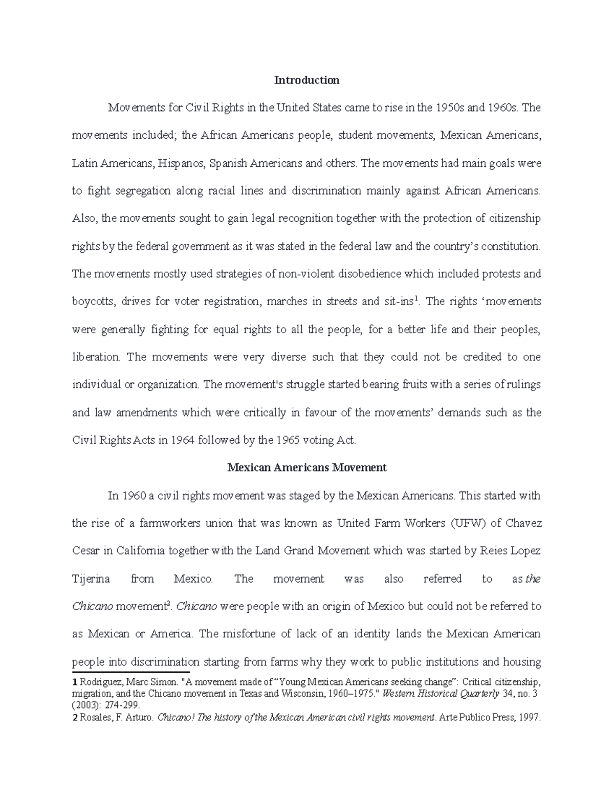 Civil rights movements - Introduction Movements for Civil Rights in the ...