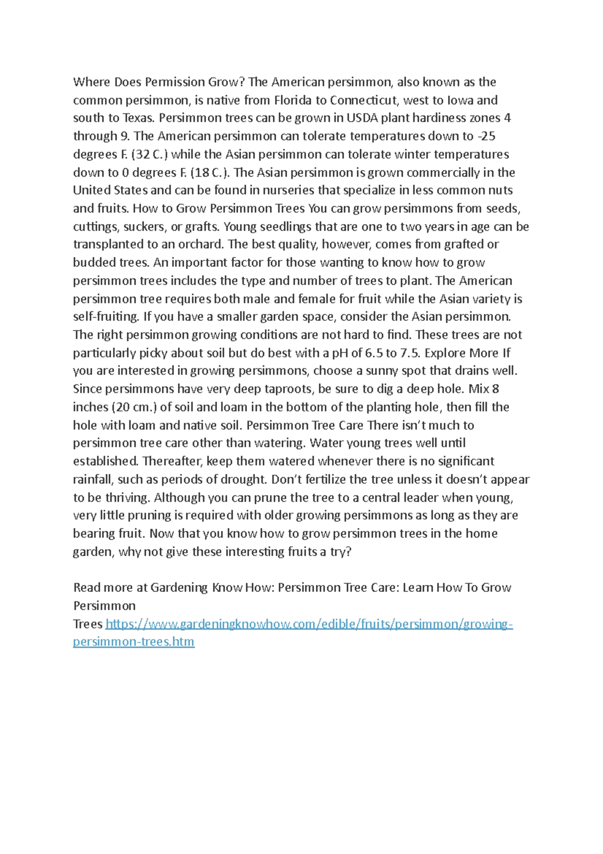 Where Does Permission Grow - Persimmon trees can be grown in USDA plant ...