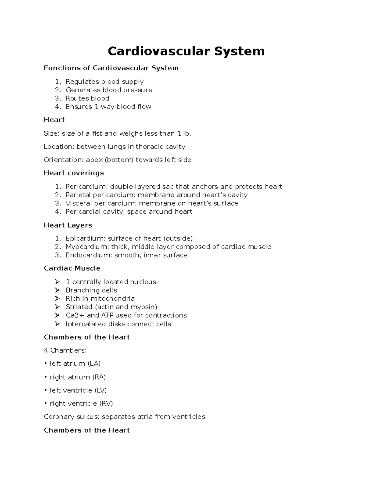 Cardiovascular System - Cardiovascular System Functions of ...