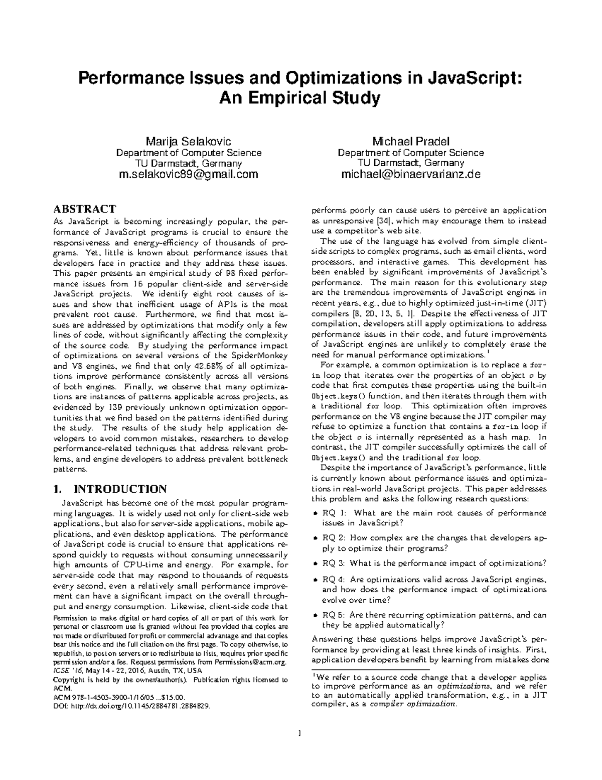 Performance Issues And Optimizations In Java Script Performance
