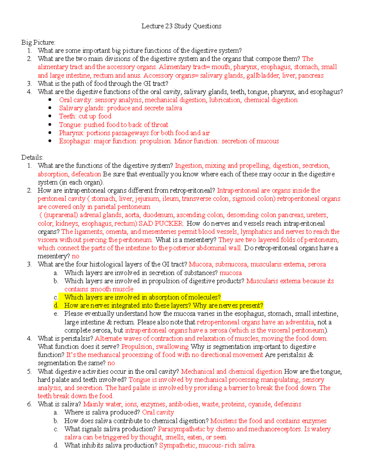 Lecture 23 Study Questions - Lecture 23 Study Questions Big Picture: 1 ...