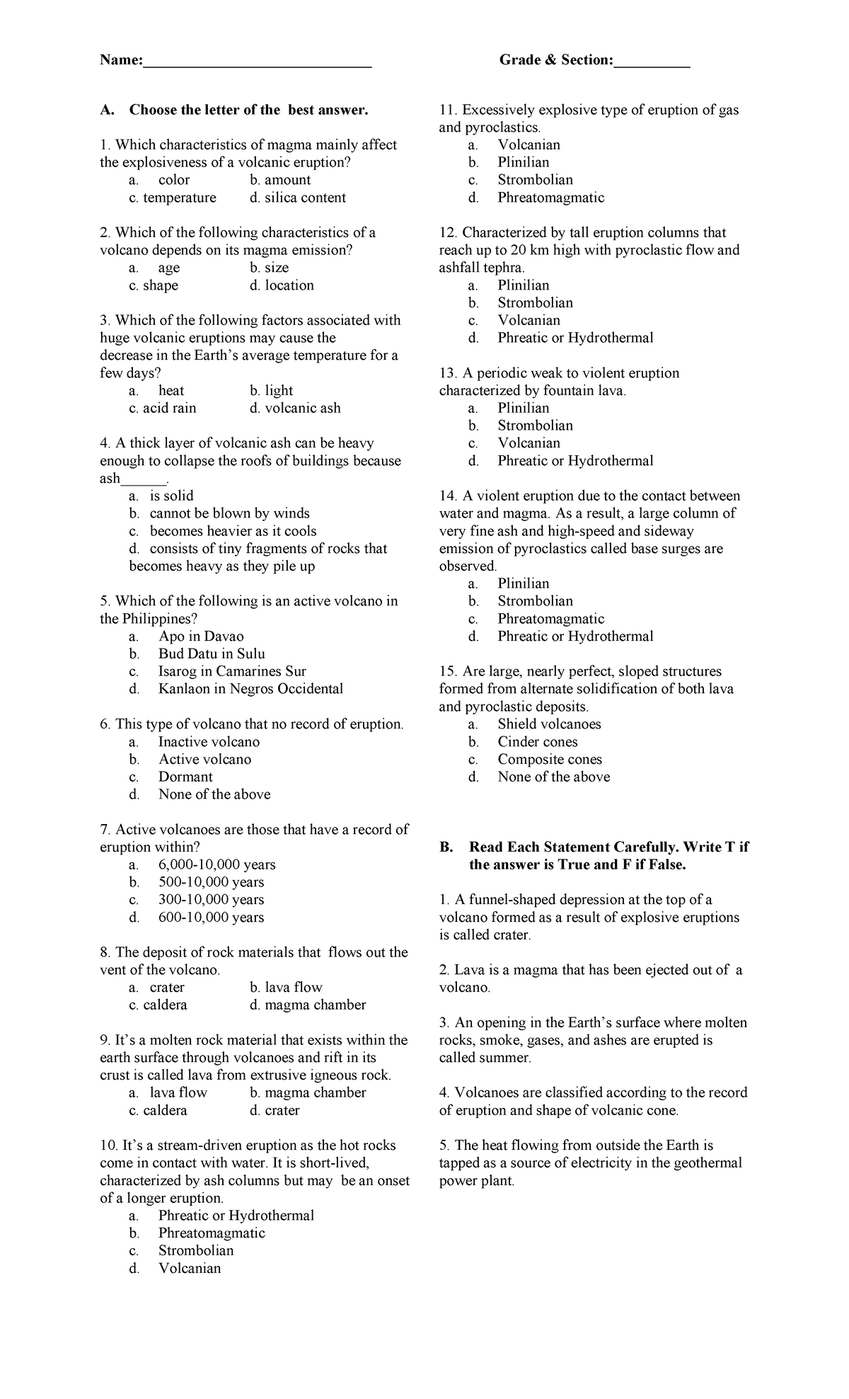 Sample Action Research Instrument - Name ...
