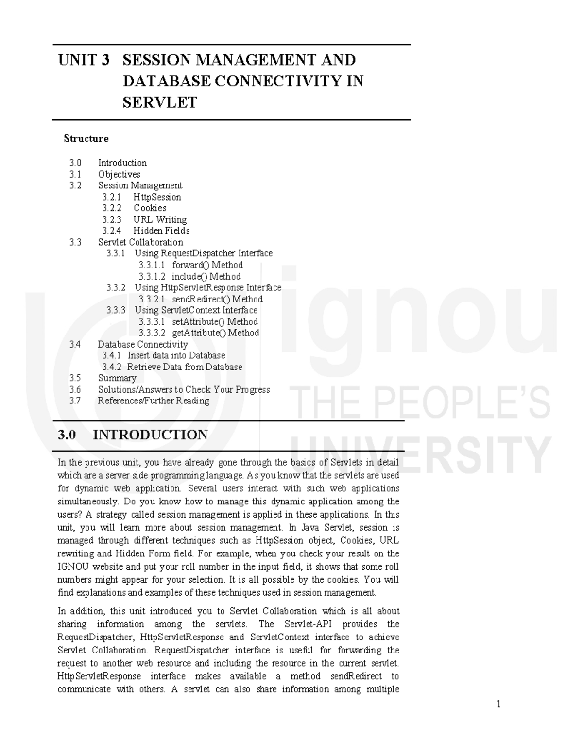 Web Application Development Using J2ee 1 Unit 3 Session Management 3630