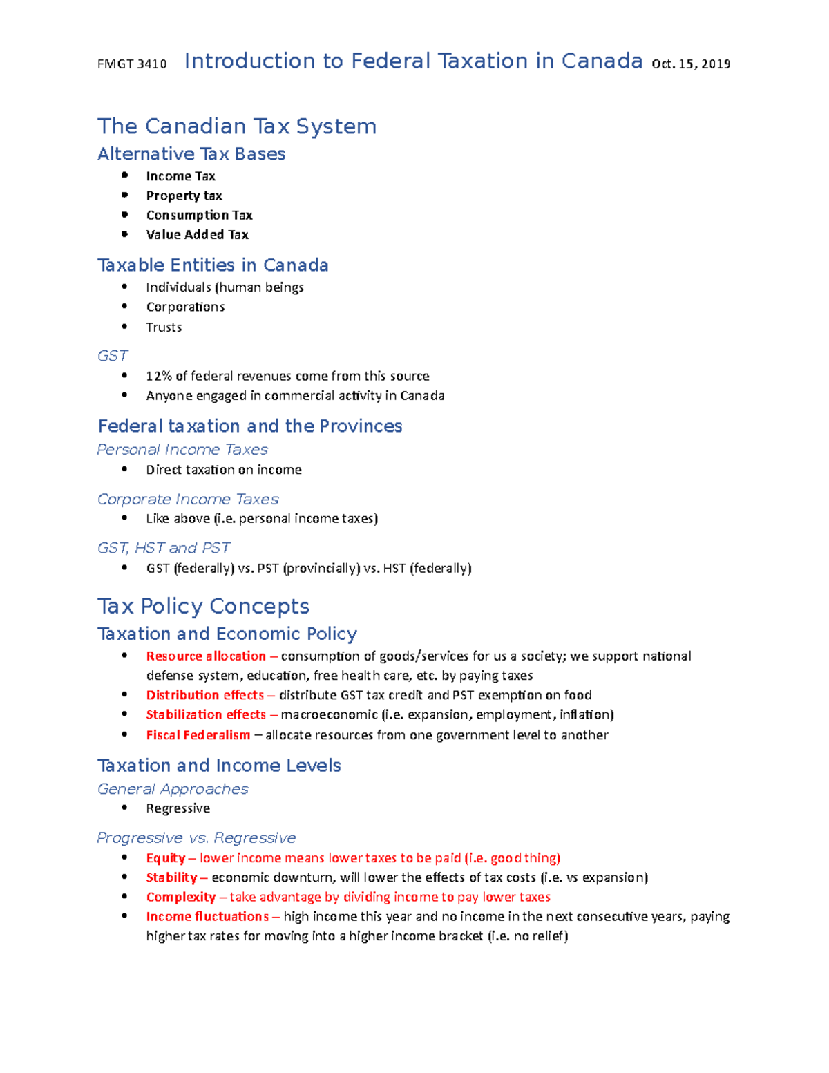 The Canadian Tax System - The Canadian Tax System Alternative Tax Bases ...