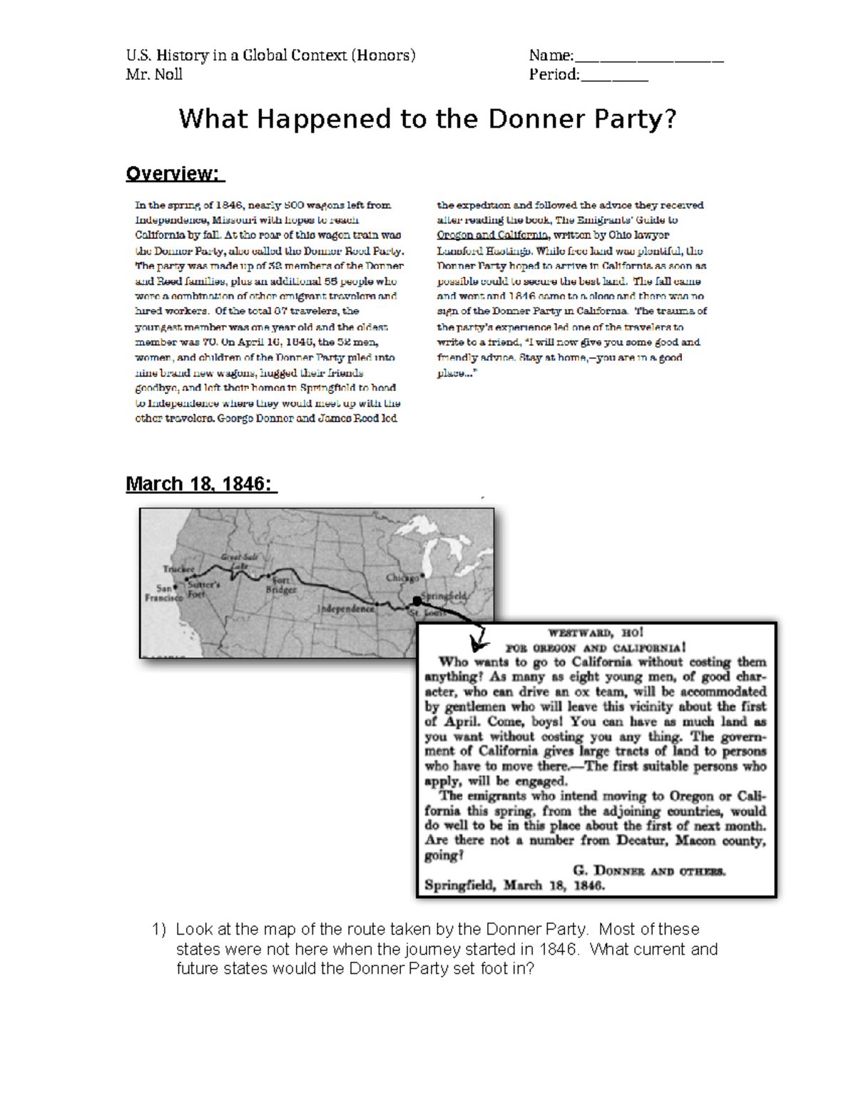 Donner Party WS (Hon) - adadadadada - U. History in a Global Context ...
