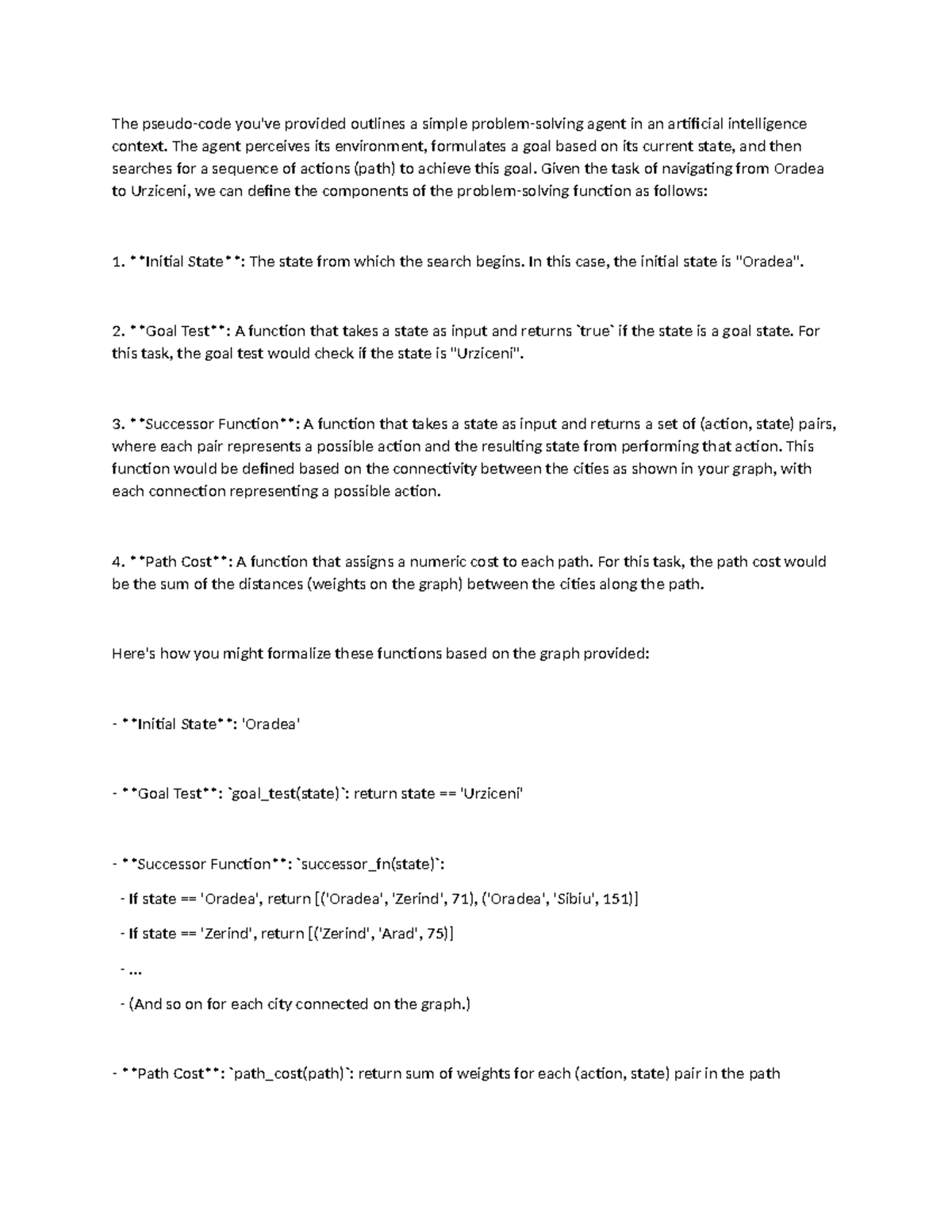 Ai assignment q3solution - The pseudo-code you've provided outlines a ...