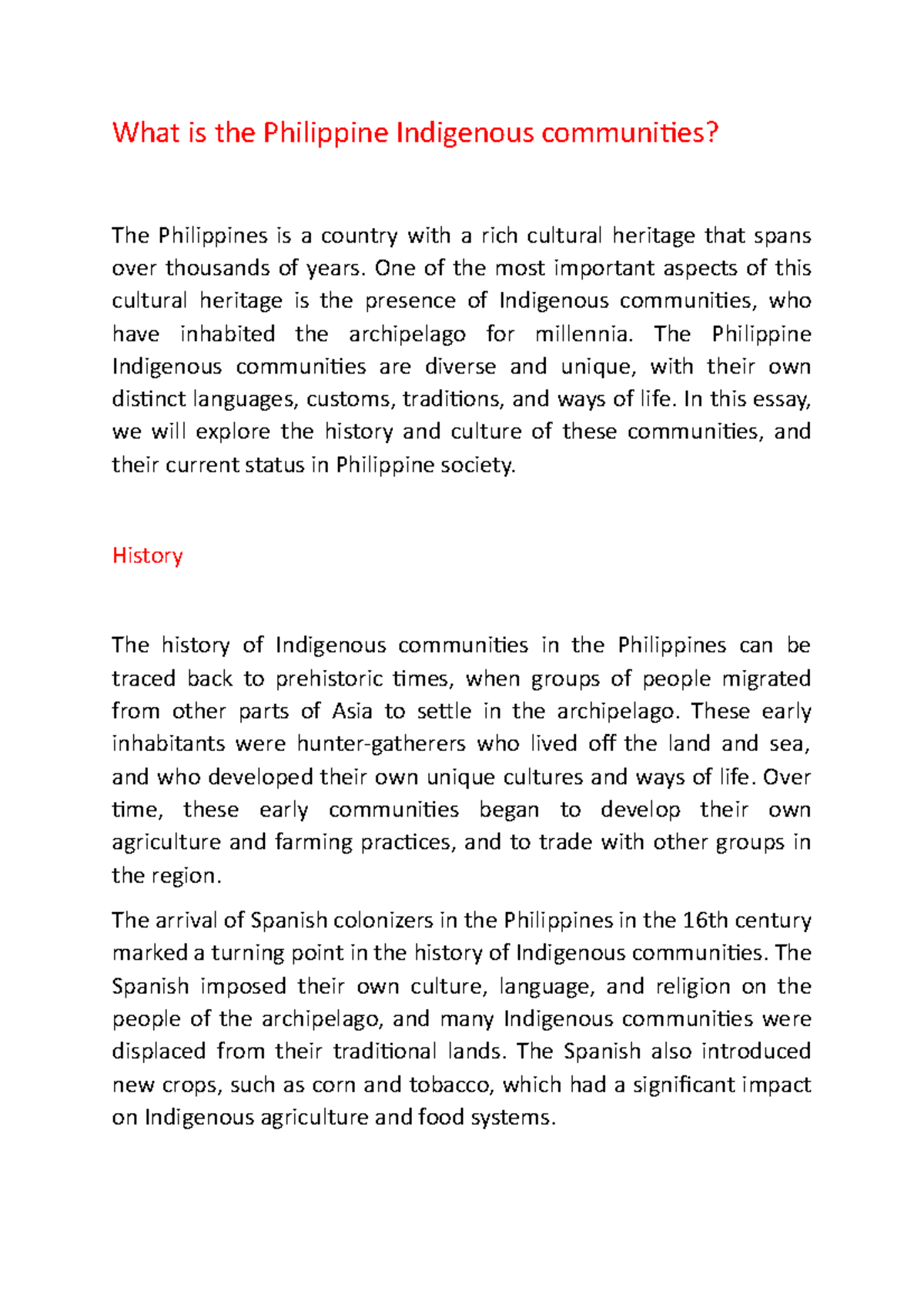 What is the Philippine Indigenous communities - One of the most ...