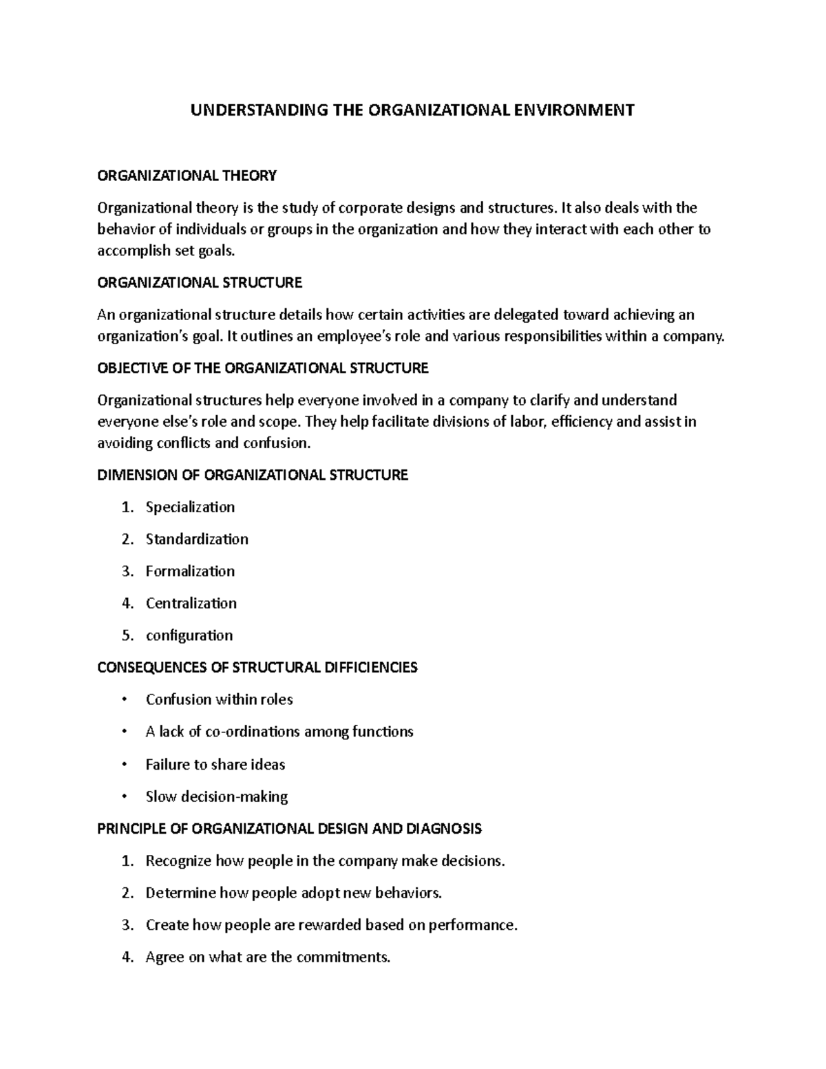 Understanding THE Organizational Environment - UNDERSTANDING THE ...