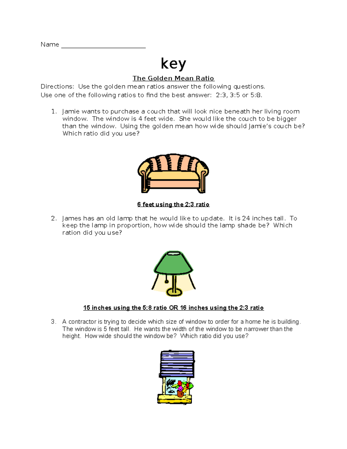 S5O1 Ratioworksheetkey - Name ___________________________ key The ...