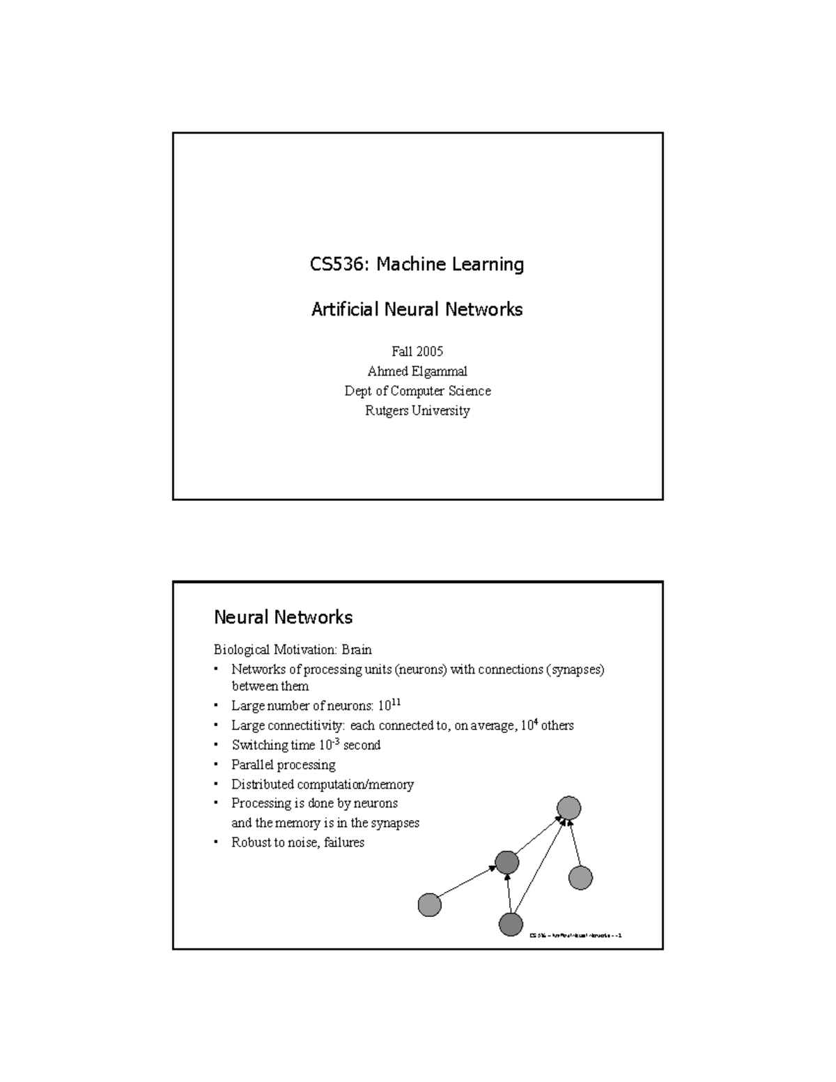 ANN - Ggfgh - CS536: Machine Learning Artificial Neural Networks Fall ...