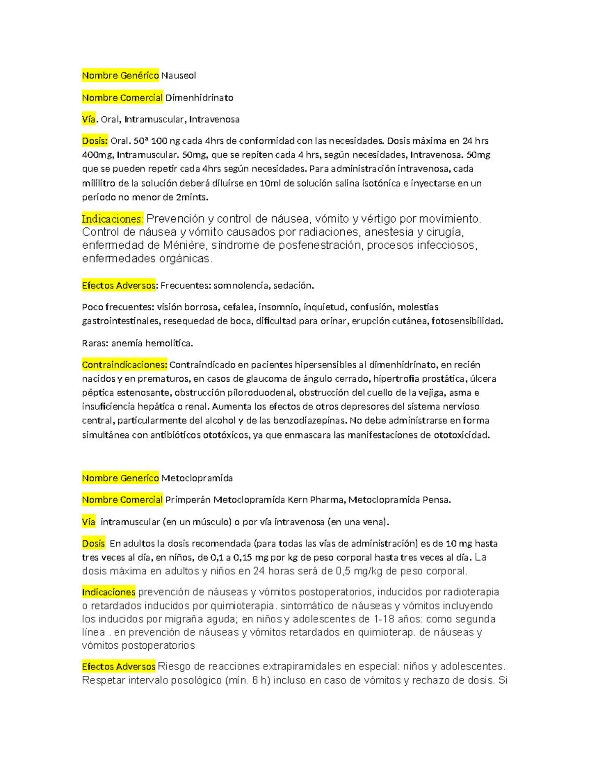 Fichero Practica - Documento - Nombre Genérico Nauseol Nombre Comercial ...