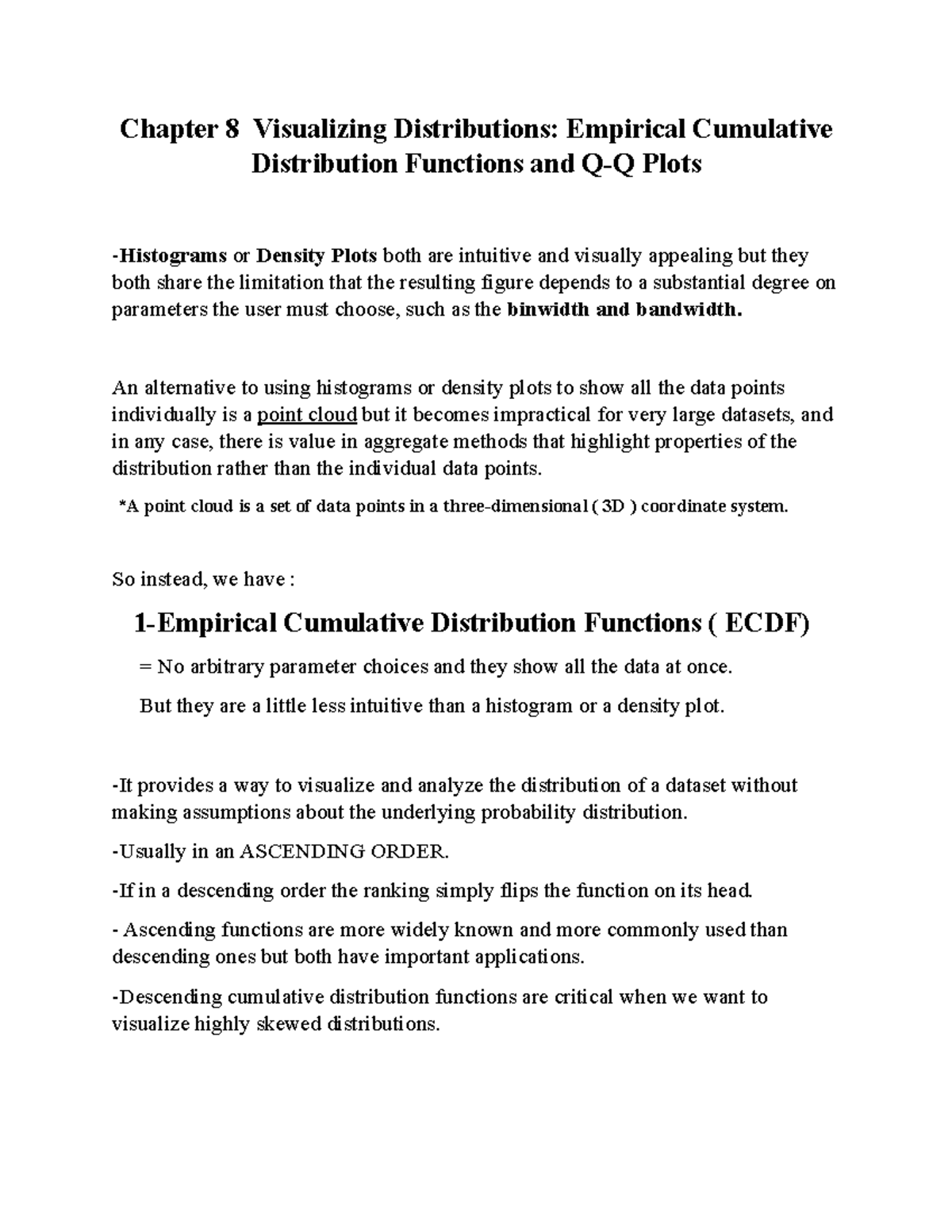 Chapter 8 Visualizing Distributions Empirical Cumulative Distribution ...