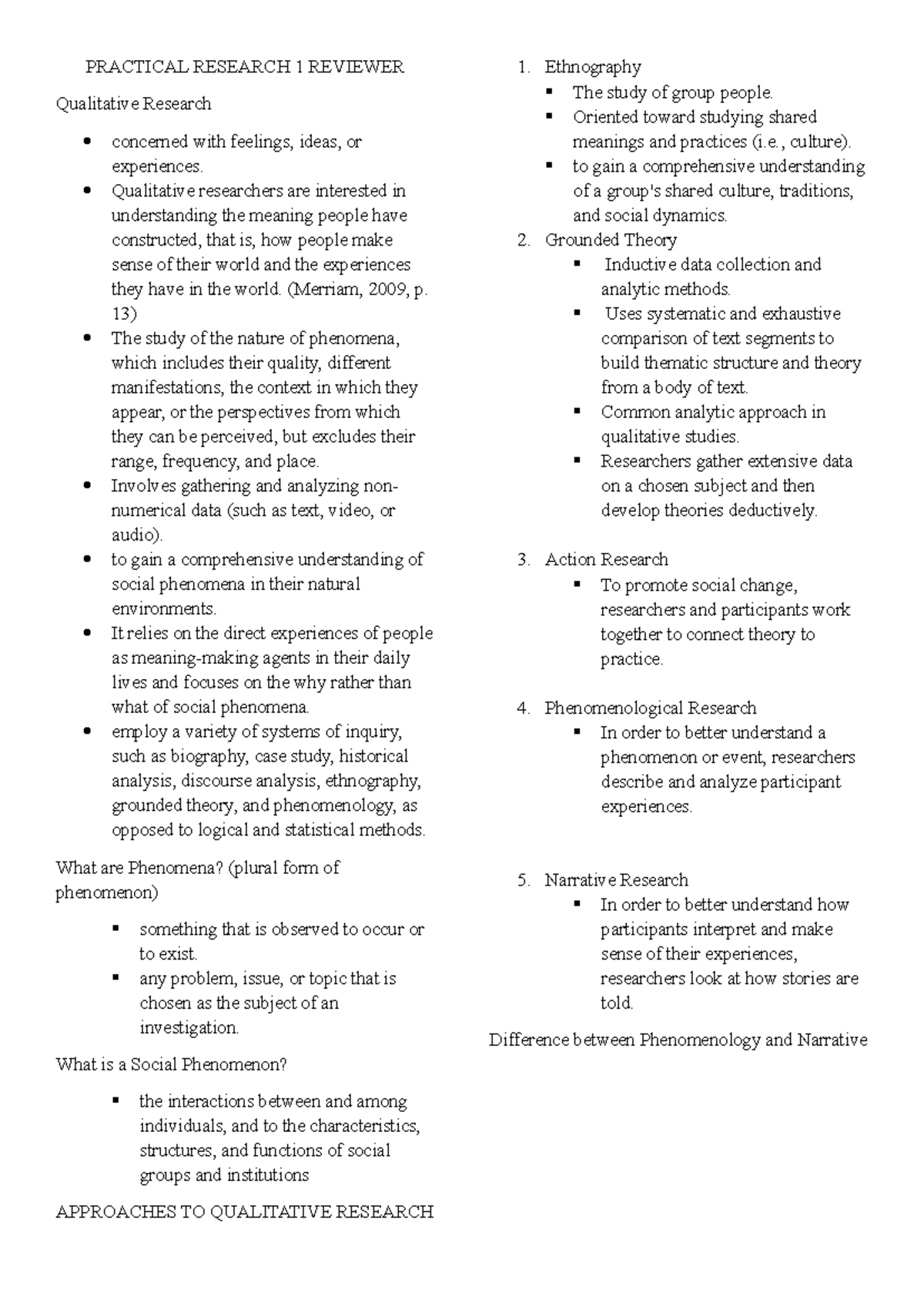 Pr reviewer exam - practical research - PRACTICAL RESEARCH 1 REVIEWER ...