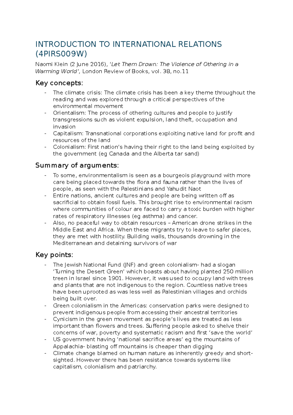 Reading Week 2 - Summary Models of Democracy - INTRODUCTION TO ...