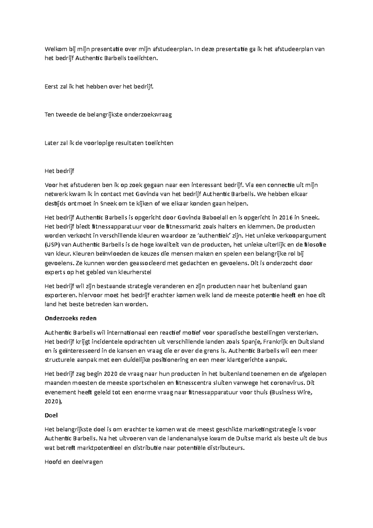 Tekst duits presentatie van mijn afstuderen - Welkom bij mijn ...