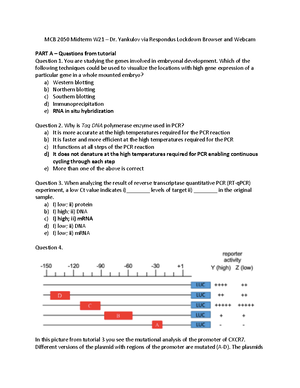 MCB 2050 Tutorial 2 Seminar Assignment - MCB*2050 Tutorial 4: Quantifying RNA Application ...