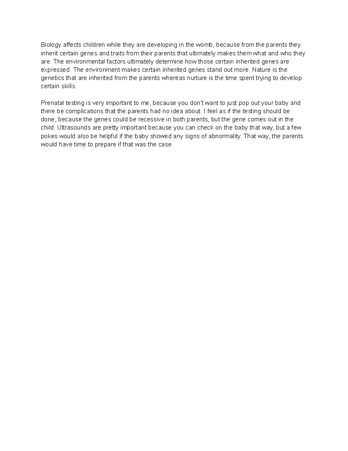 Notes for the children lecture - Biology affects children while they ...