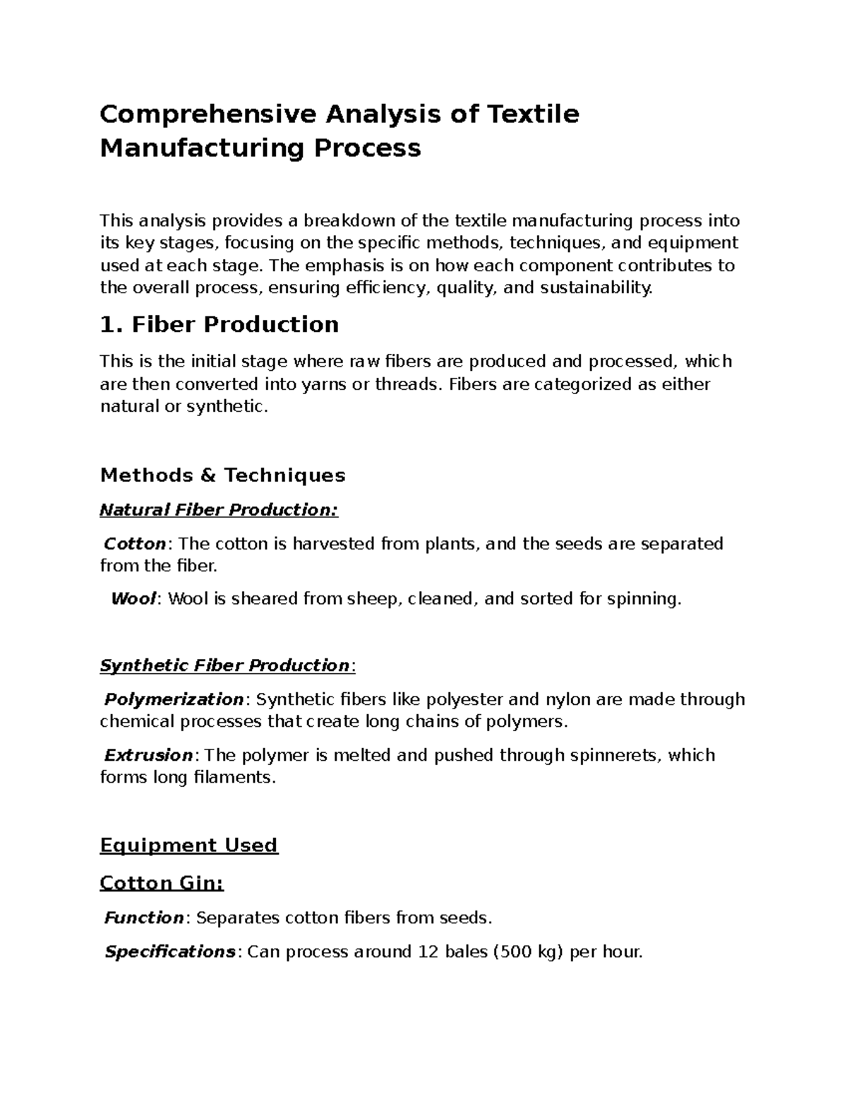 Component 2 - Mip subject - Comprehensive Analysis of Textile ...