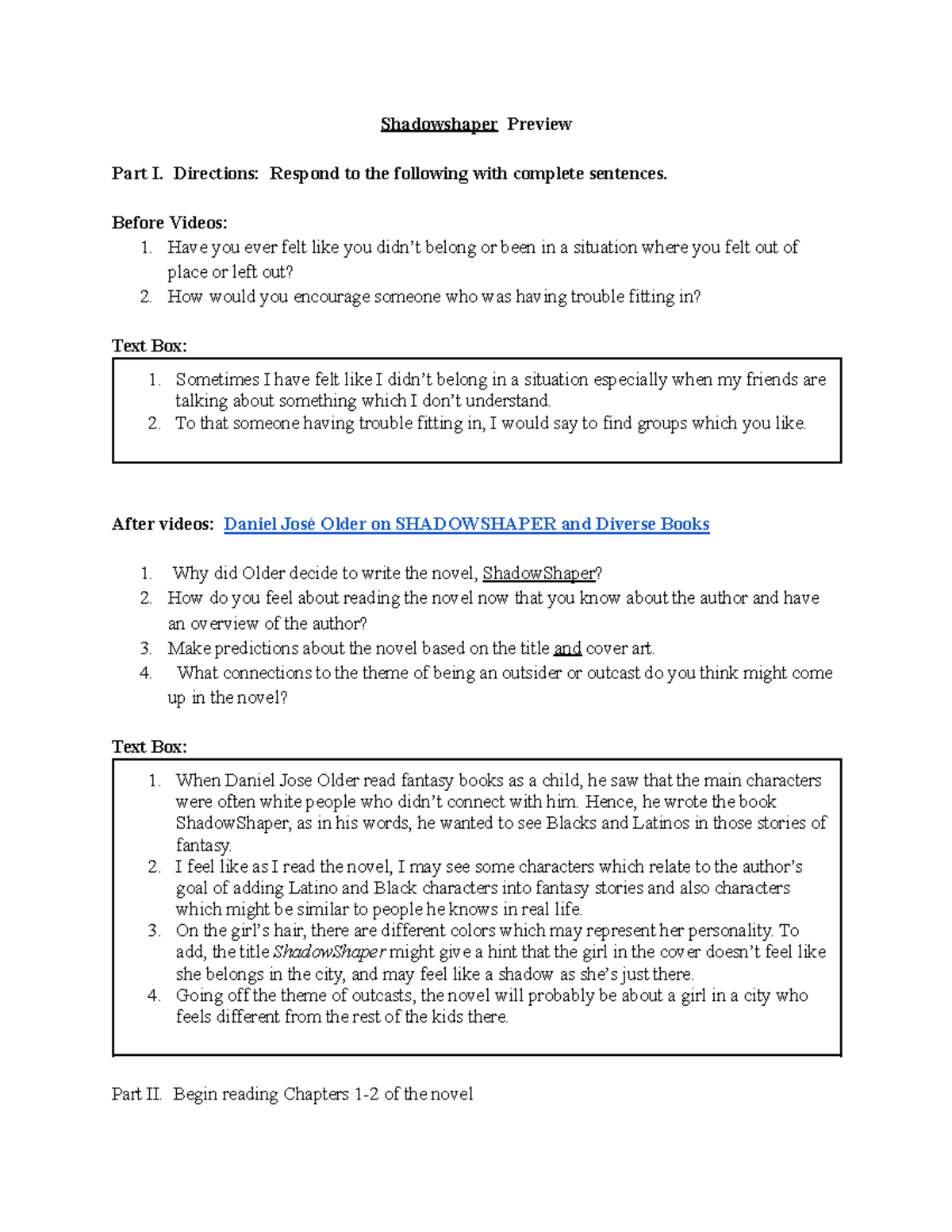 Shadowshaper Preview - n/a - Shadowshaper Preview Part I. Directions ...