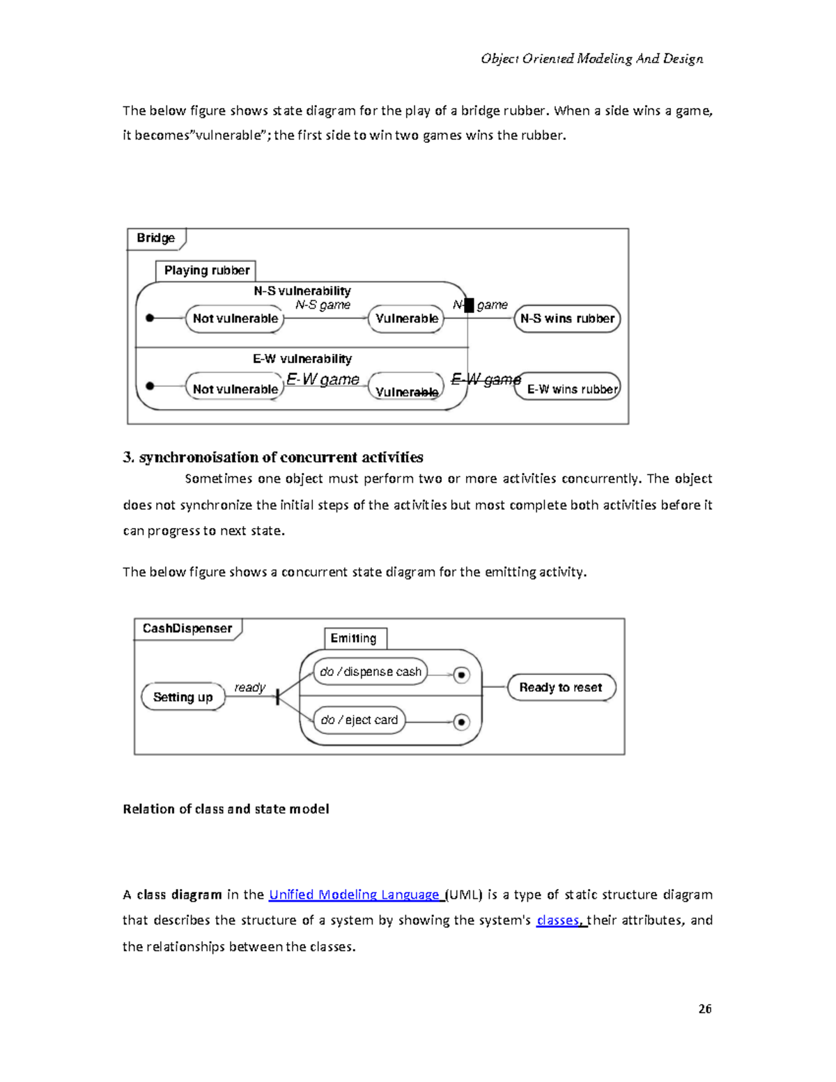 Object Oriented Material Full 2 The Below Figure Shows State Diagram