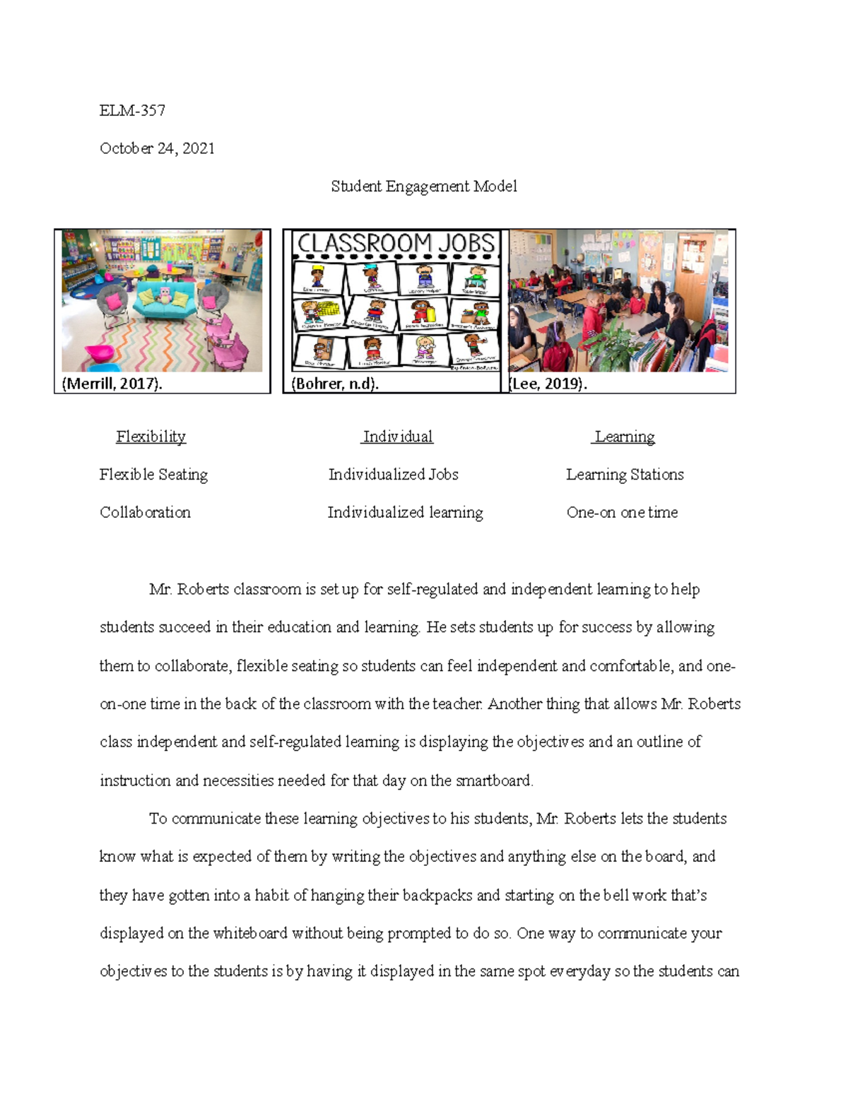 ELM 357 - Student Engagement Mode - ELM- October 24, 2021 Student ...