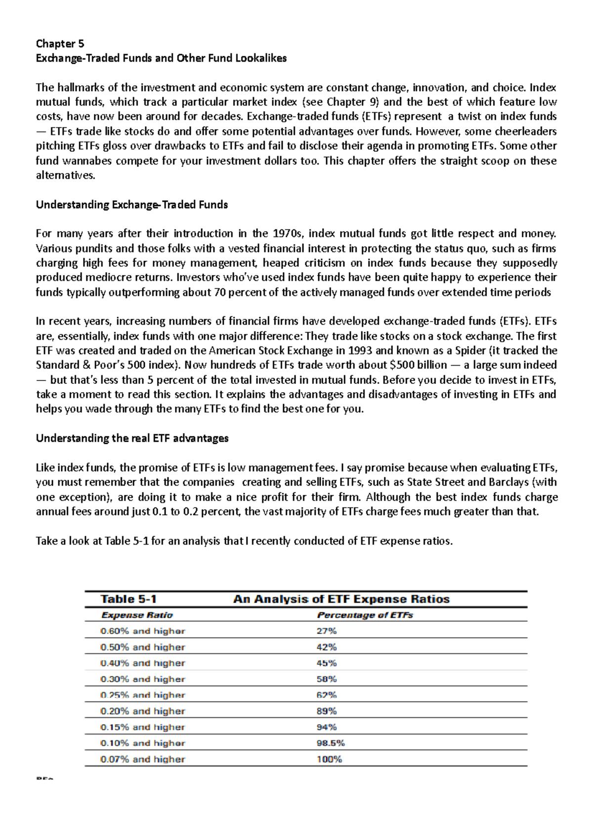 Chapter 5 Report - asdffg - Chapter 5 Exchange-Traded Funds and Other ...