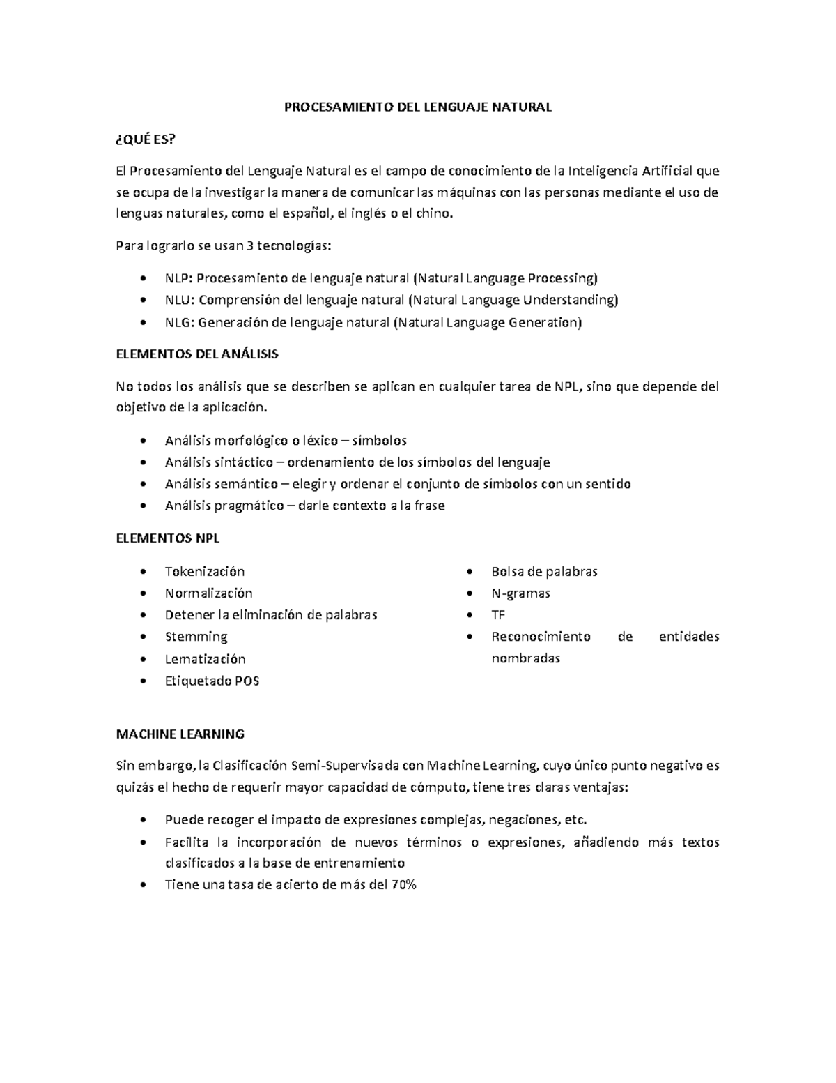 Procesamiento DEL Lenguaje Natural - Para lograrlo se usan 3 NLP ...