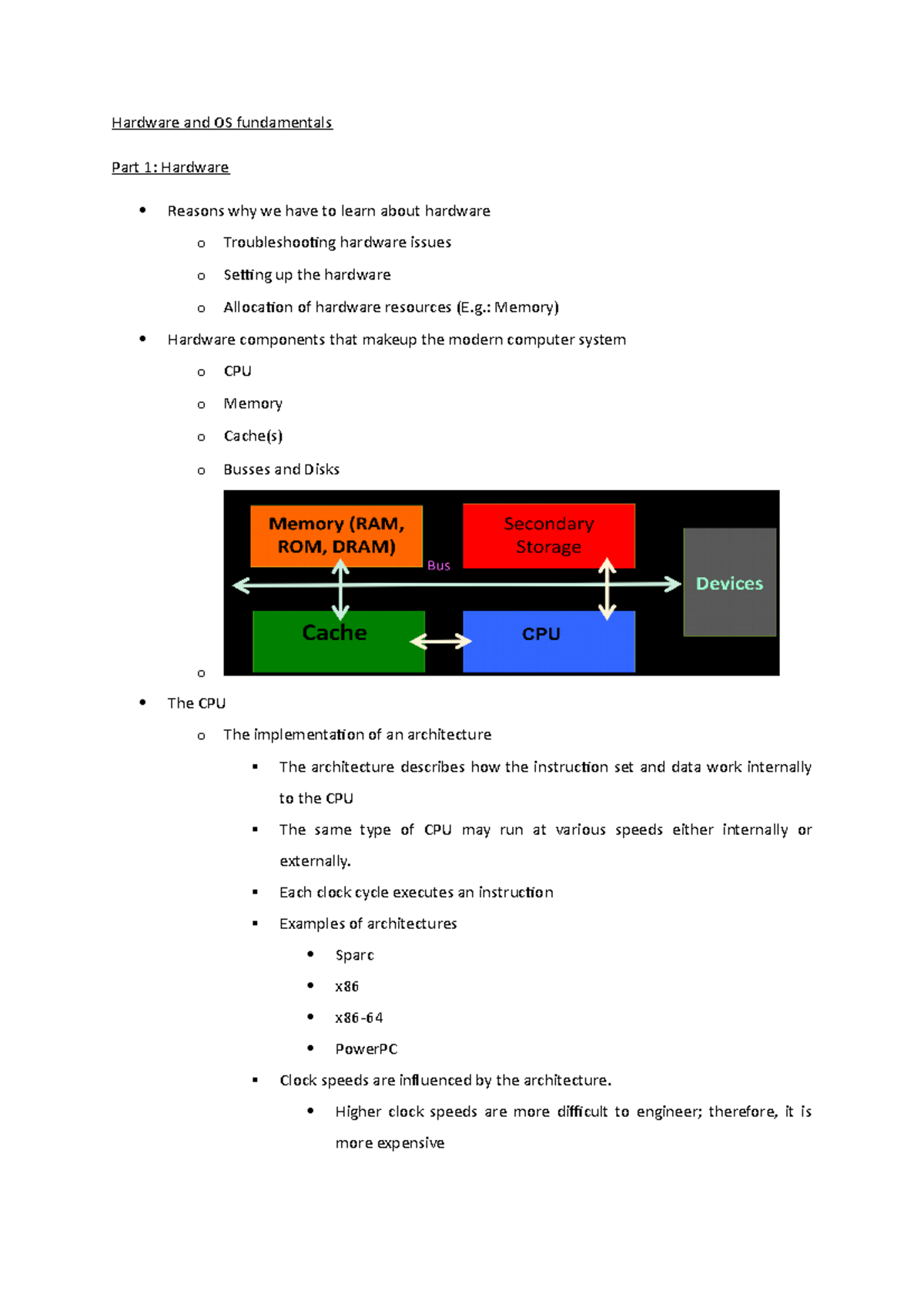 Lecture 2 - Hardware and OS fundamentals - Hardware and OS fundamentals Part 1: Hardware Reasons ...