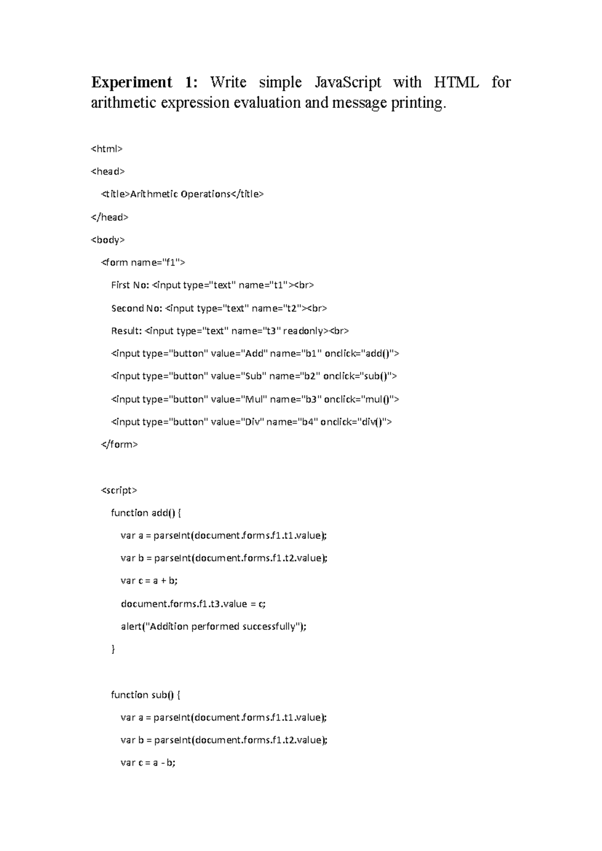 CSS 1 to 5 Practicals - thank you - Experiment 1: Write simple ...
