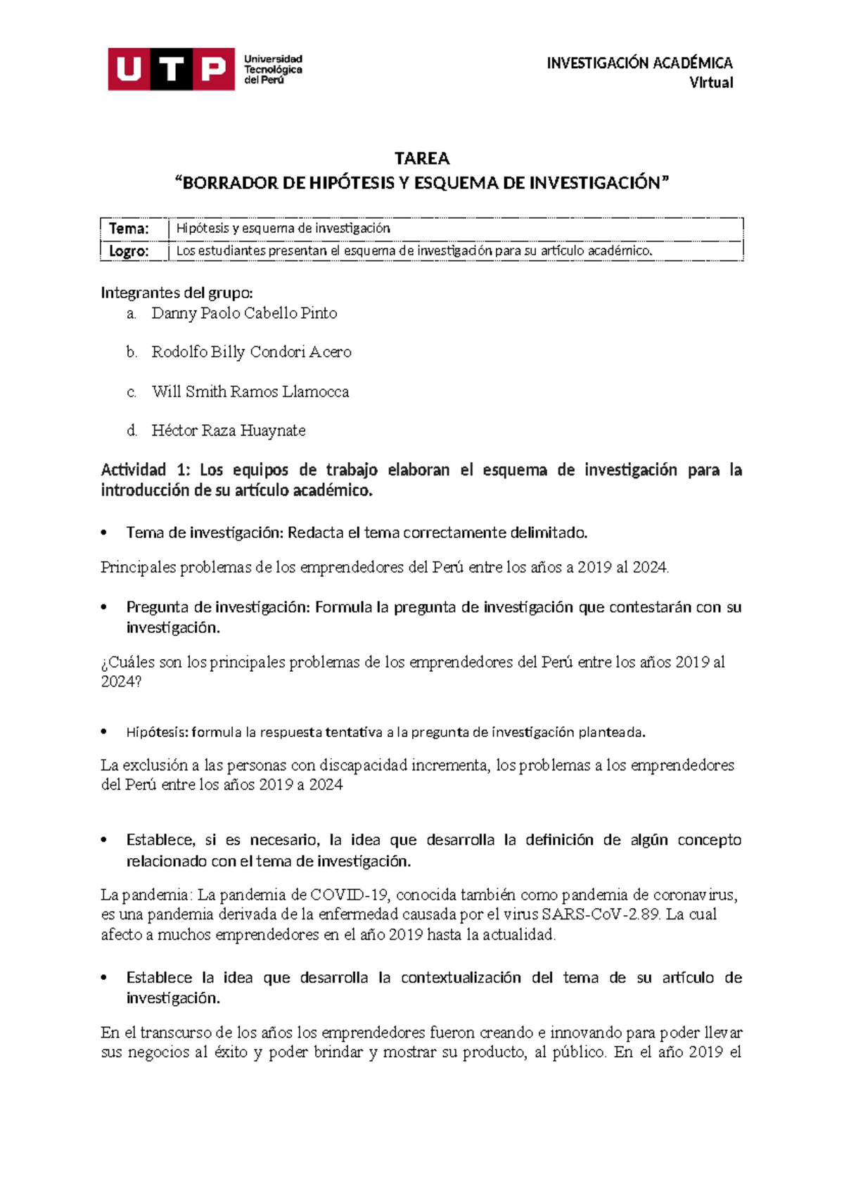 Semana 9 TEMA 1 - sdsdsds - INVESTIGACIÓN ACADÉMICA Virtual TAREA ...