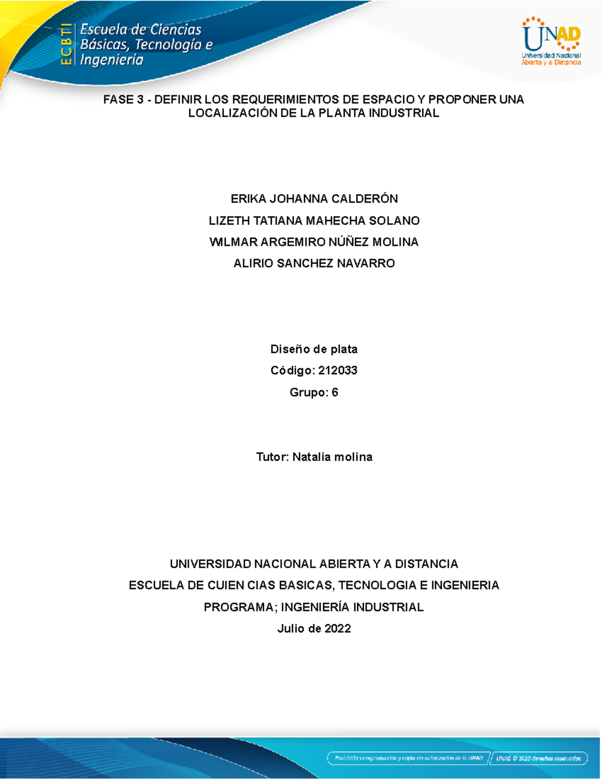 Fase 3 Localización de la Planta Industrial Grupo 6 - FASE 3 - DEFINIR LOS REQUERIMIENTOS DE ...