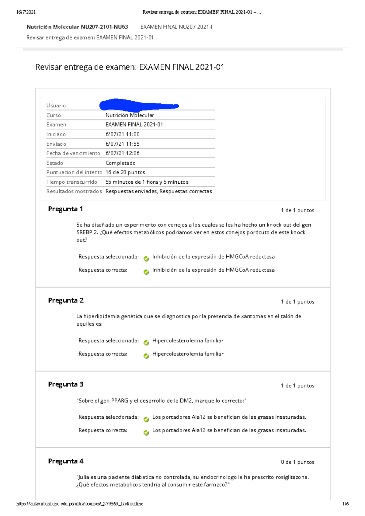 Molecular- examen final - Revisar entrega de examen: EXAMEN FINAL 2021 ...