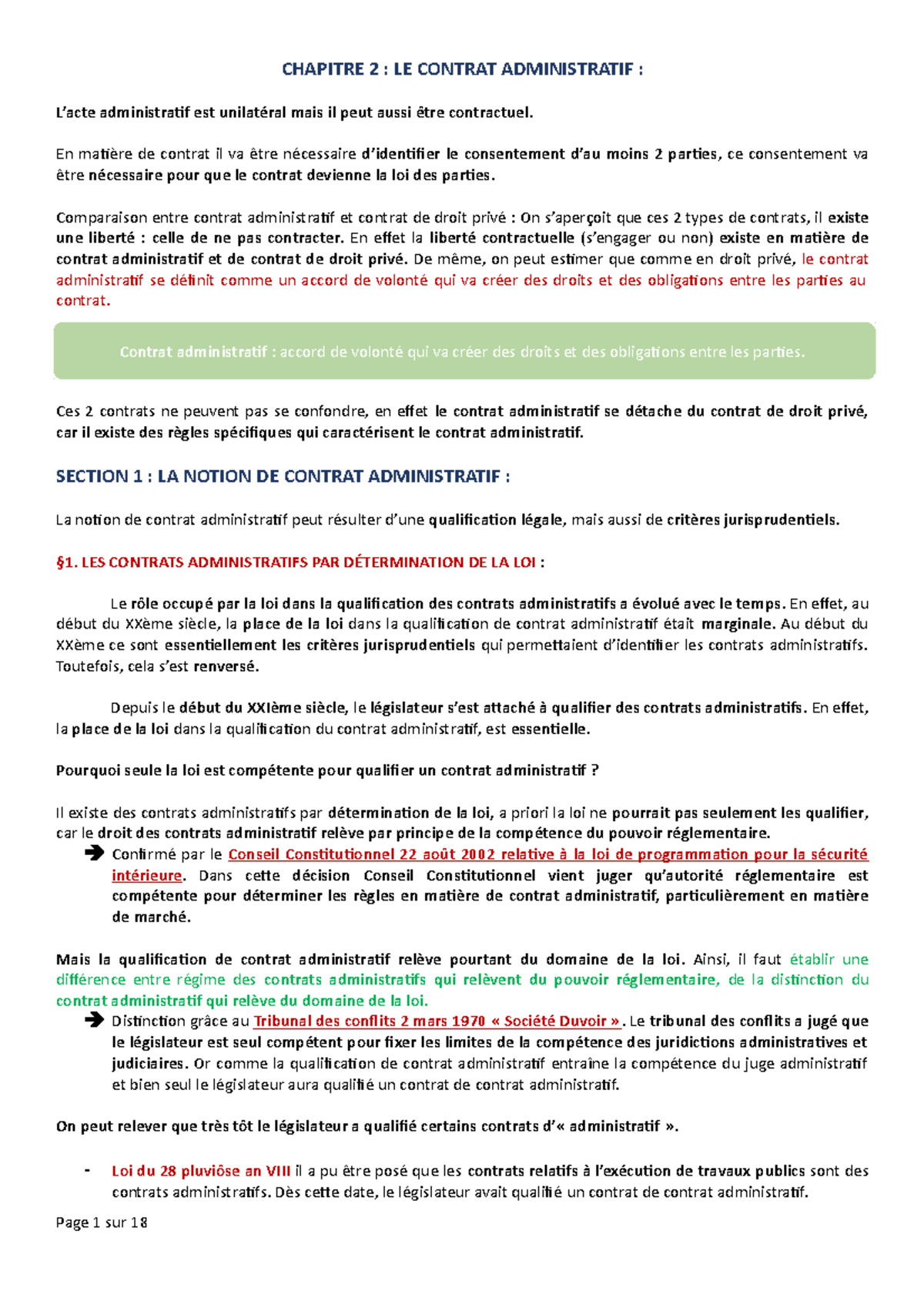 DROIT ADMINISTRATIF - CHAPITRE 2 : LE CONTRAT ADMINISTRATIF : L’acte ...