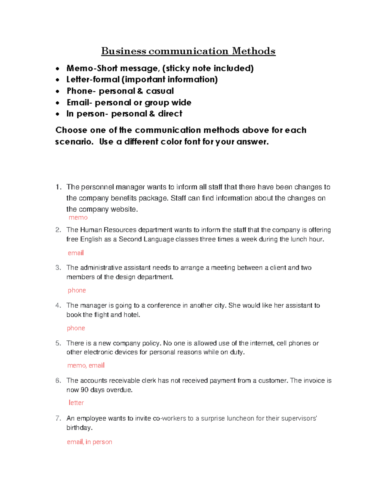 Kami Export - Business communication Methods wkst - Business ...