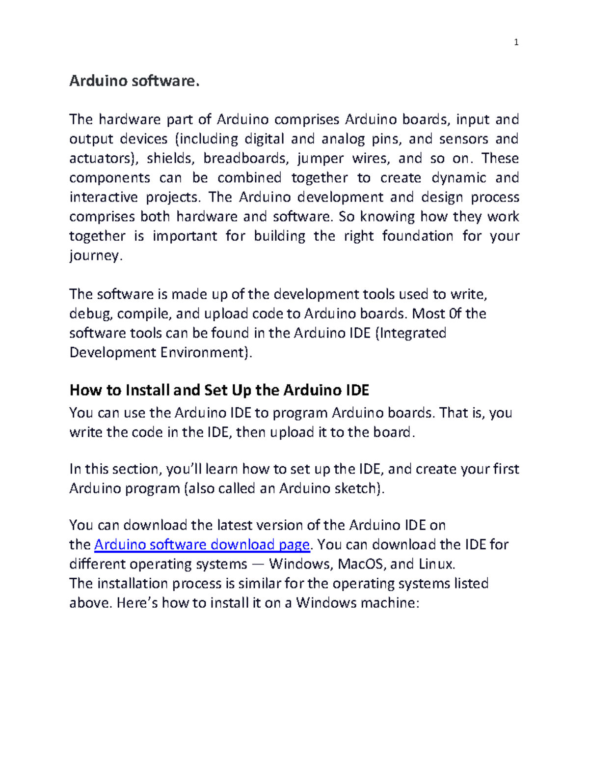 Arduino software 2 - The hardware part of Arduino comprises Arduino ...