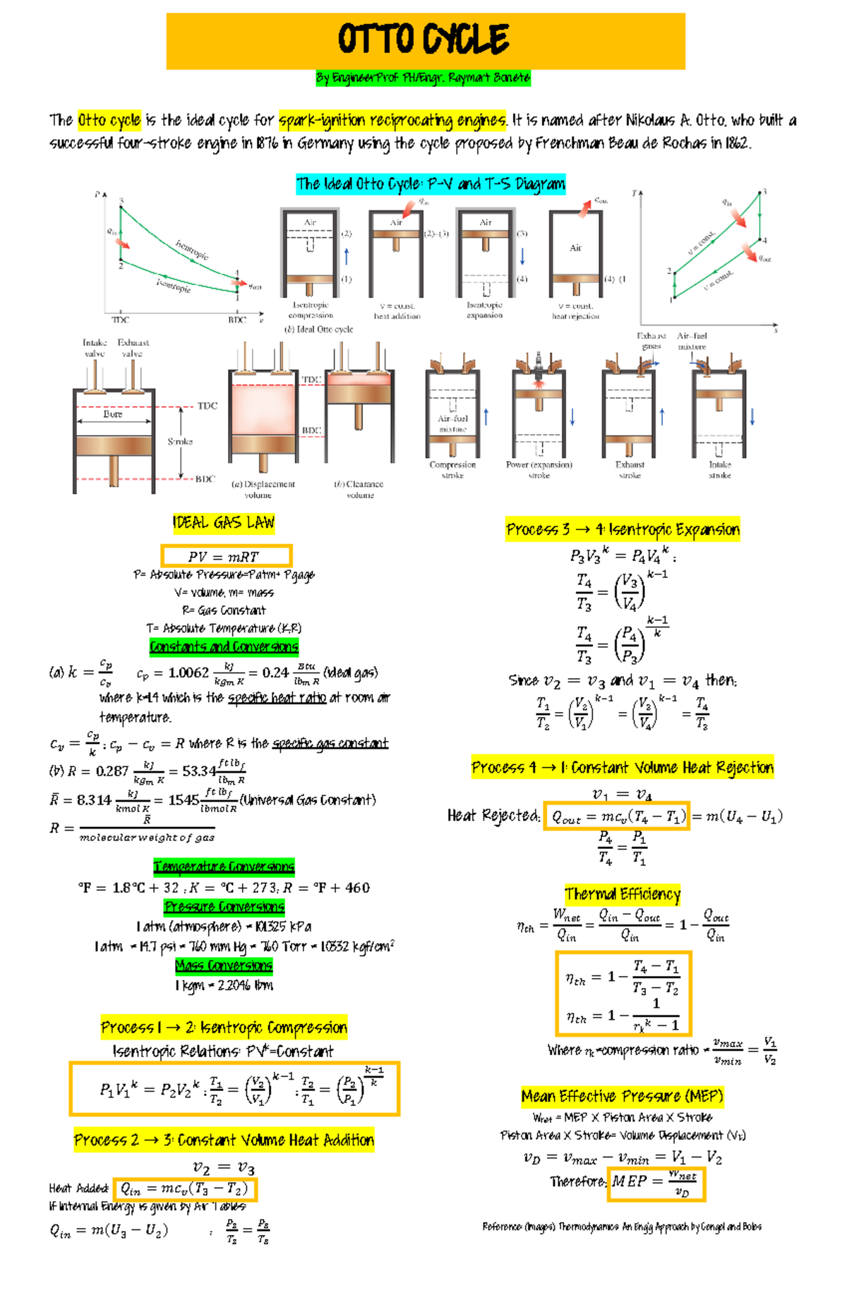The Ideal Otto Cycle - The Otto cycle is the ideal cycle for spark ...