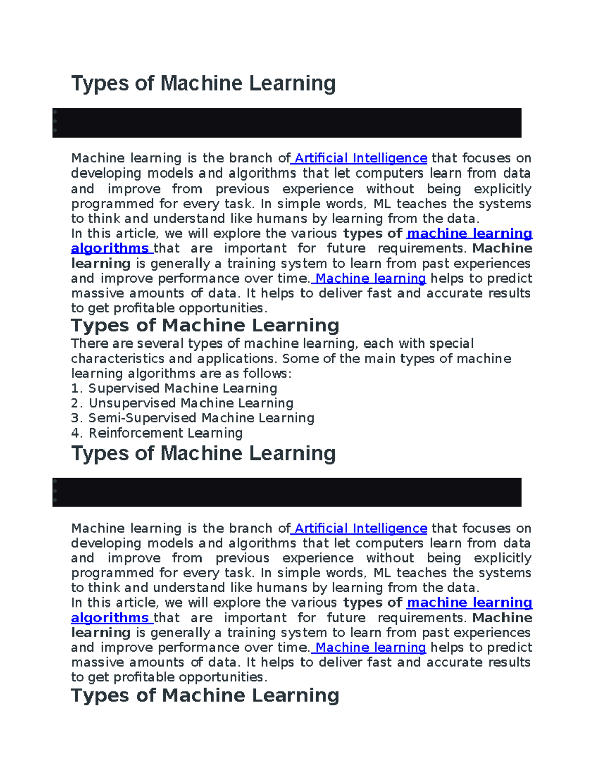 Types of Machine Learning - Types of Machine Learning Machine learning ...