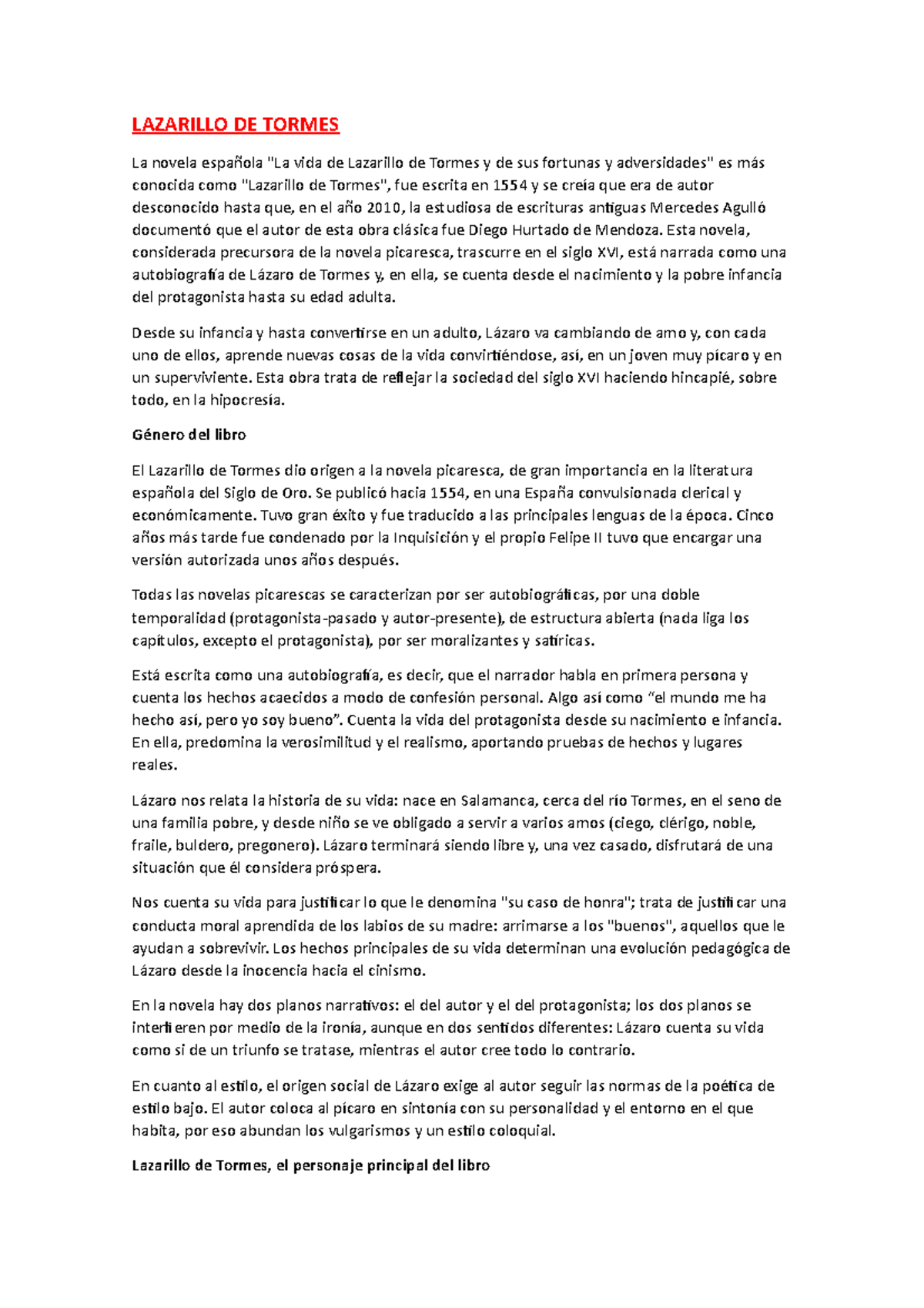 Lazarillo de Tormes - Esta novela, considerada precursora de la novela ...