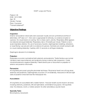 SOAP Musculoskeletal - SOAP note example - SOAP: Musculoskeletal ...