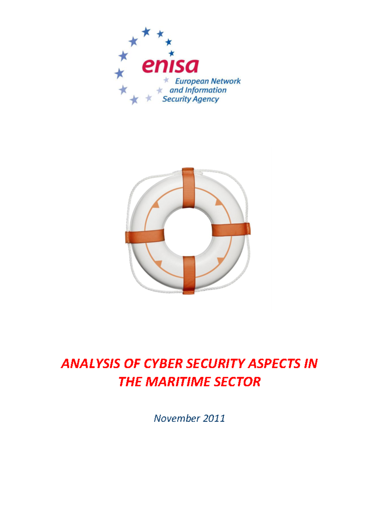 2011 Enisa Analysis Of Cyber Security Aspects In The Maritime Sector 1