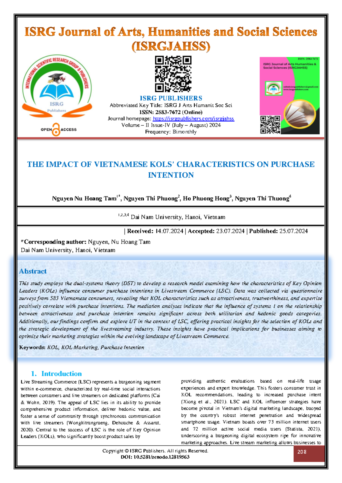 Isrgjahss 5462024-2 - yayyatamlyhoc - Copyright © ISRG Publishers. All ...