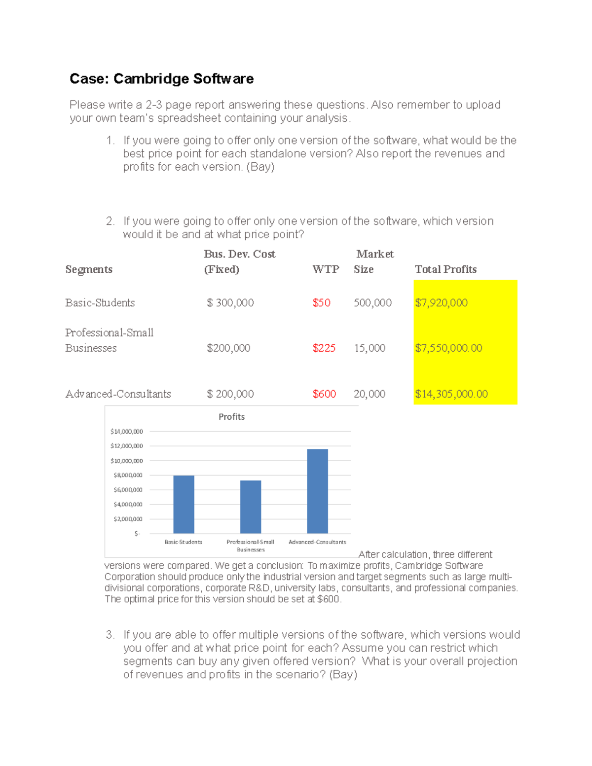 Qluan 001@ucr - 1111 - Case: Cambridge Software Please write a 2-3 page report answering these ...