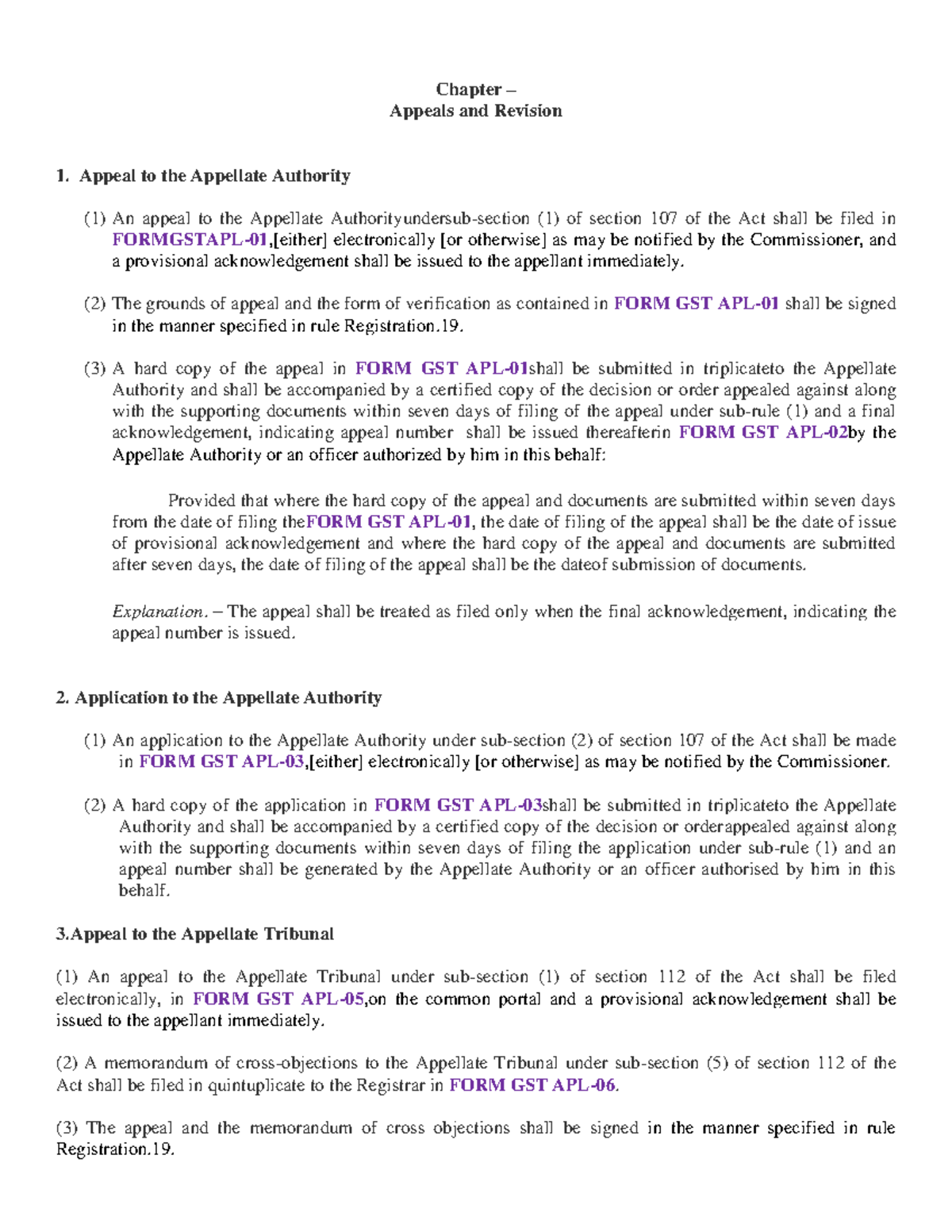 Appeal-rules - AS PER - Chapter – Appeals and Revision Appeal to the ...