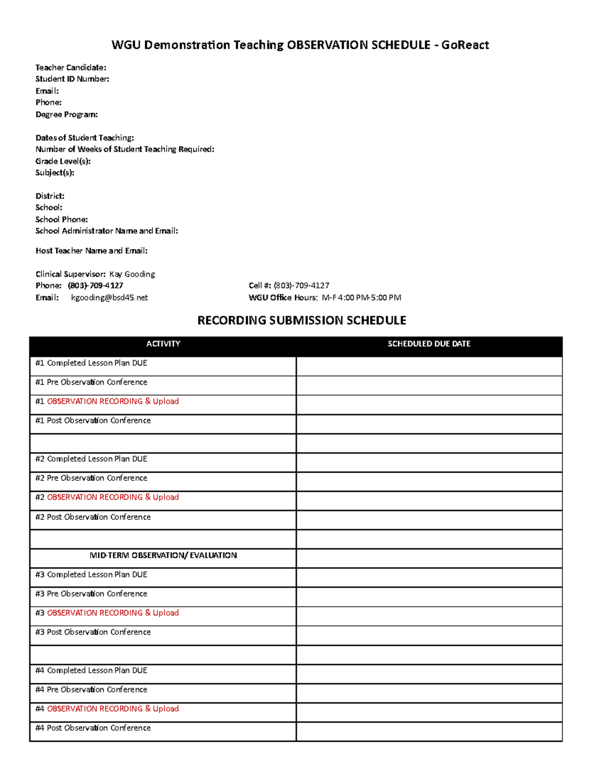 Goreact Observation TC Schedule Template (1) - WGU Demonstration ...