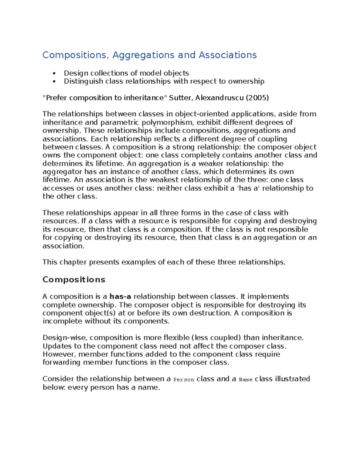 Composition Aggregation And Association These Relationships Include Compositions