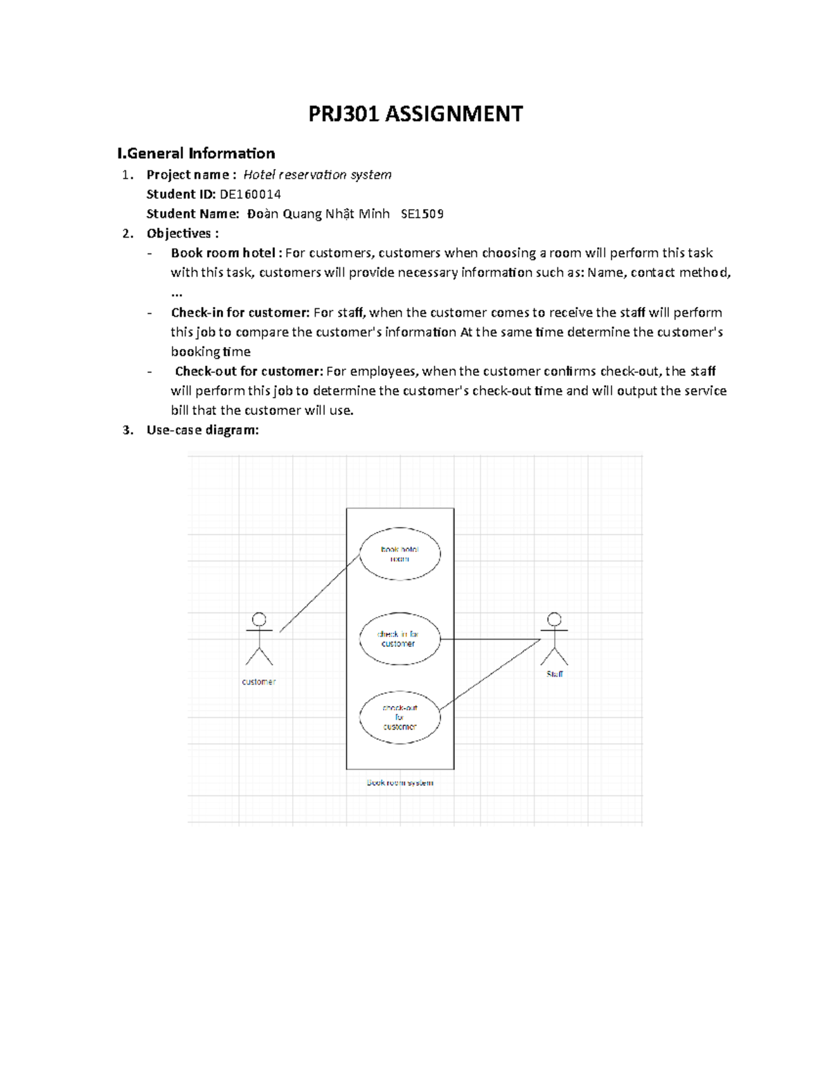 Demoproject 321 prj - PRJ301 ASSIGNMENT I Information Project name : Hotel reservation system ...