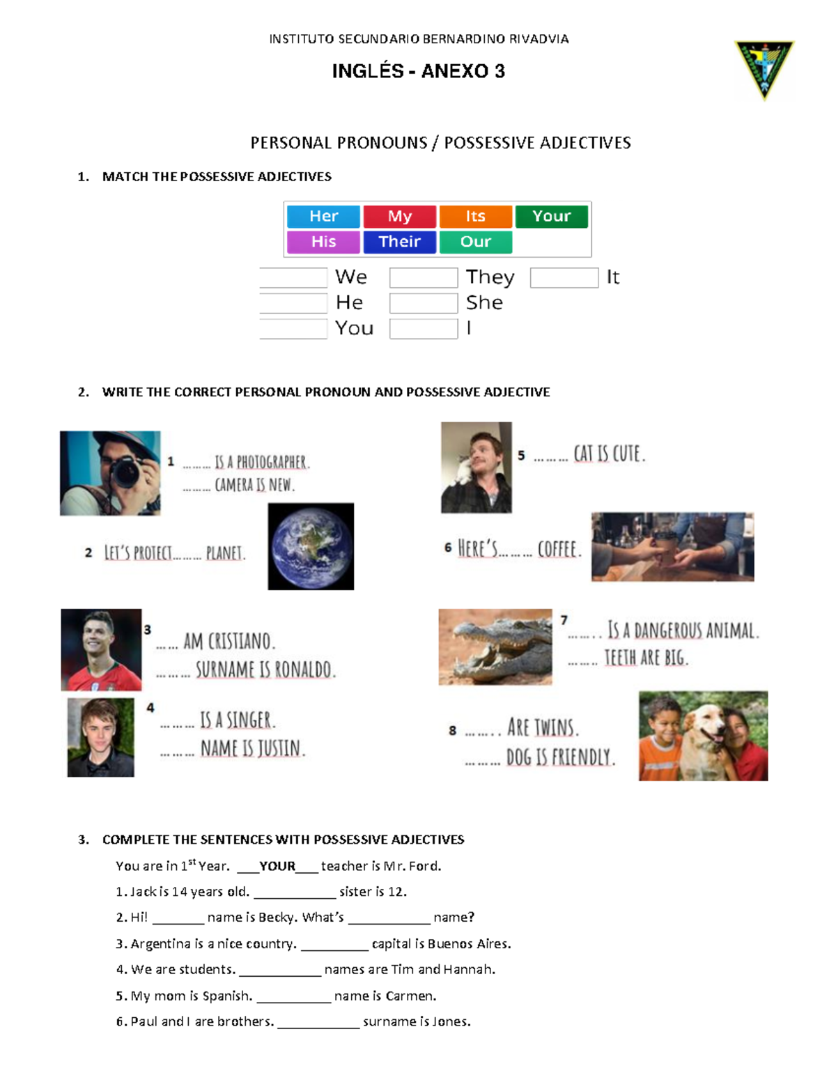 Primero - Anexo 3-1 - INSTITUTO SECUNDARIO BERNARDINO RIVADVIA INGLÉS ...
