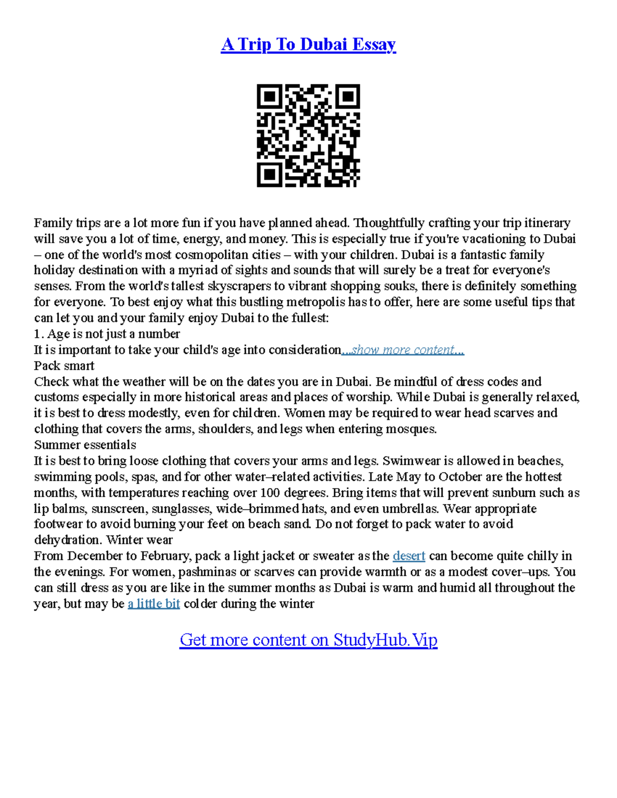 Essay On A Trip - A Trip To Dubai Essay Family trips are a lot more fun ...