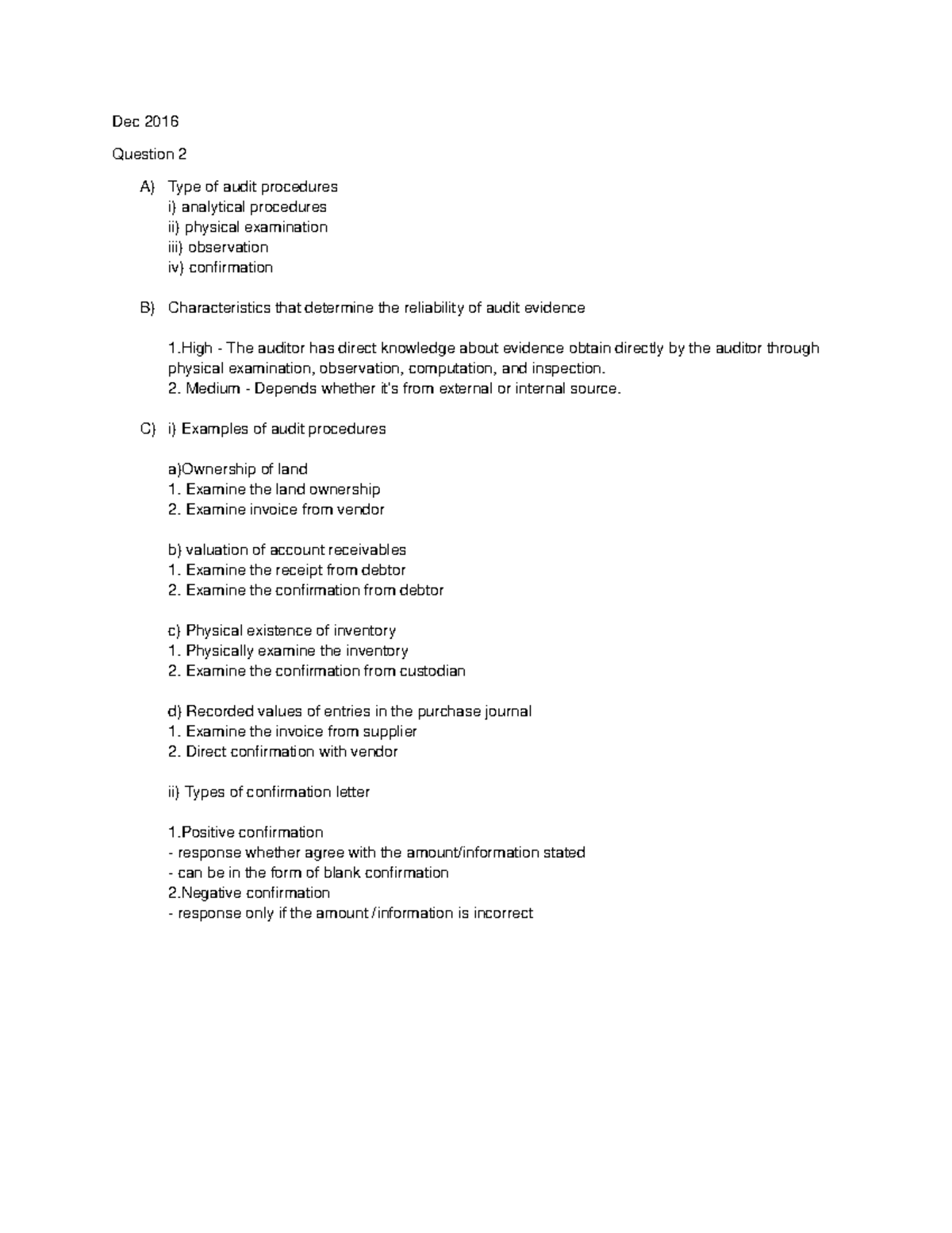 aud589-pyq-no2-audit-dec-2016-question-2-a-type-of-audit-procedures