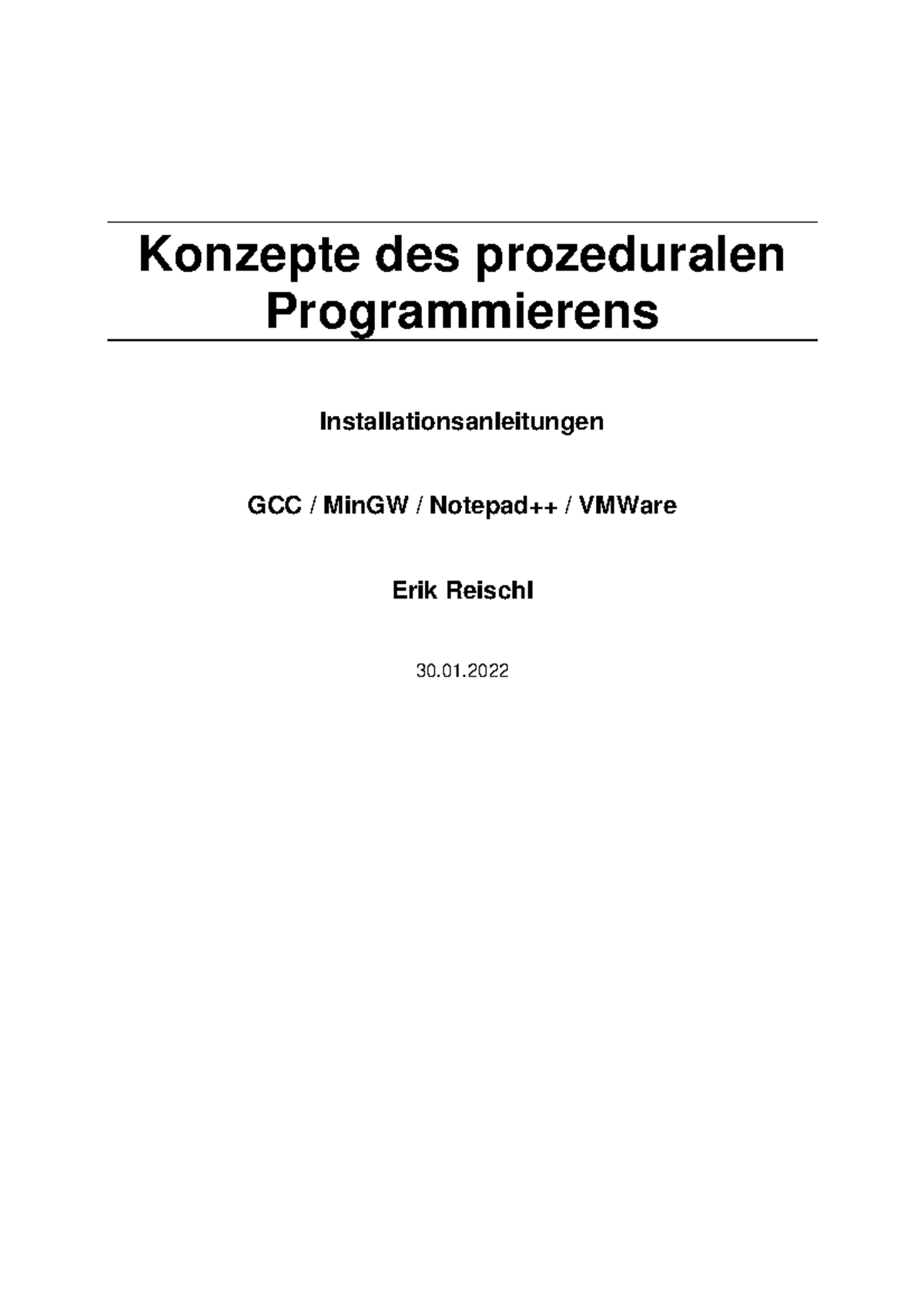 Prozedurale Programmierung Installationsanleitungen - Konzepte des ...